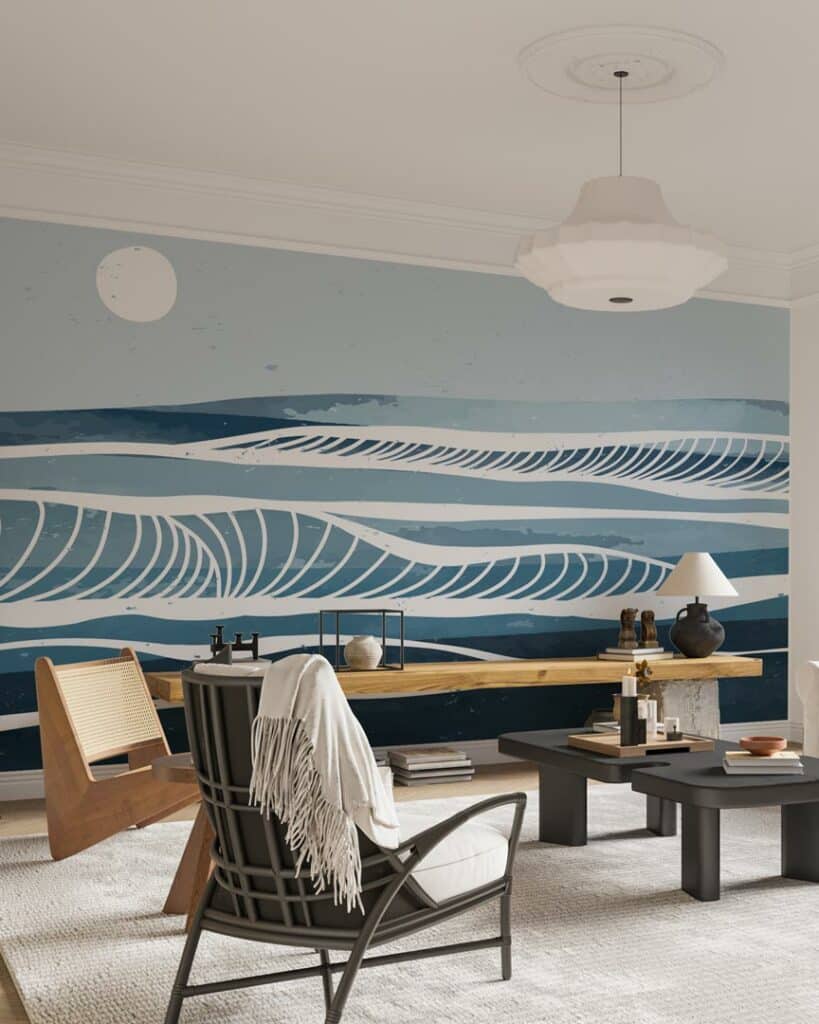 GUILLAUME - Papier peint mer panoramique bleu - Anatole