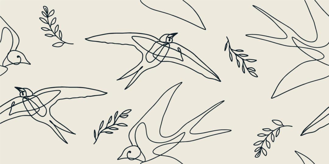 GINETTE - Papier peint colombes - Anatole Designs