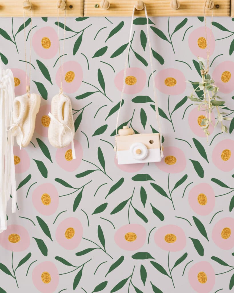 CLEA - Papier peint fleuri fillette - Anatole Designs