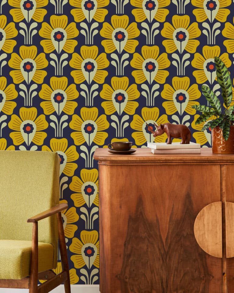 PIERRICK - Papier peint vintage fleur - Anatole Designs