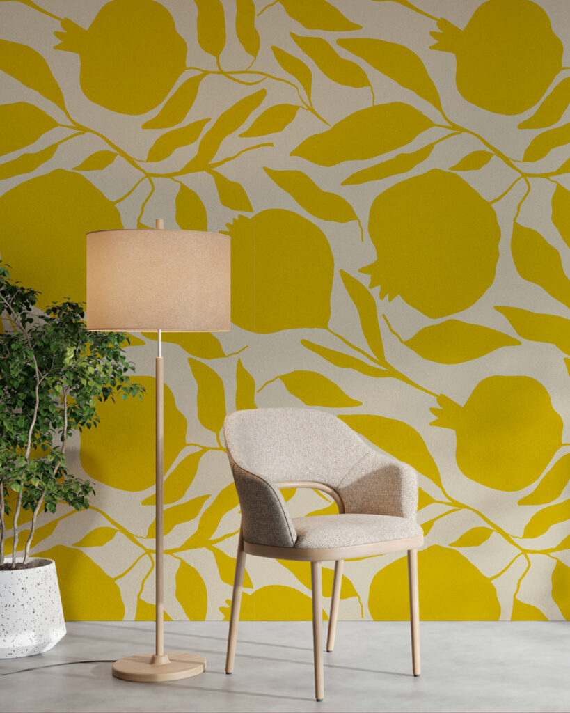 SELMA - Papier peint motif grenade - Anatole Designs